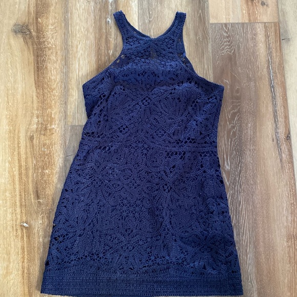 Lilly Pulitzer | Dresses | Lilly Pulitzer Jaimie True Navy Knit Crochet ...